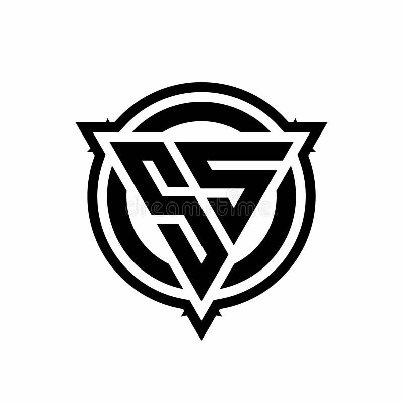 SS Logo with Triangle Shape and Circle with Outline Rounded Design ...