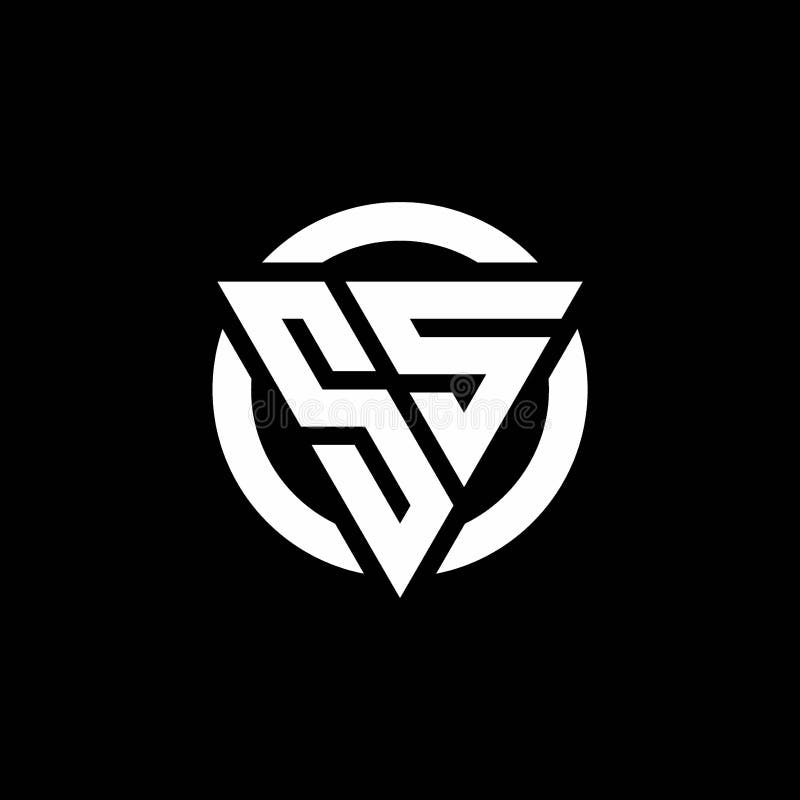 SS Logo with Triangle Shape and Circle Rounded Design Template Stock ...