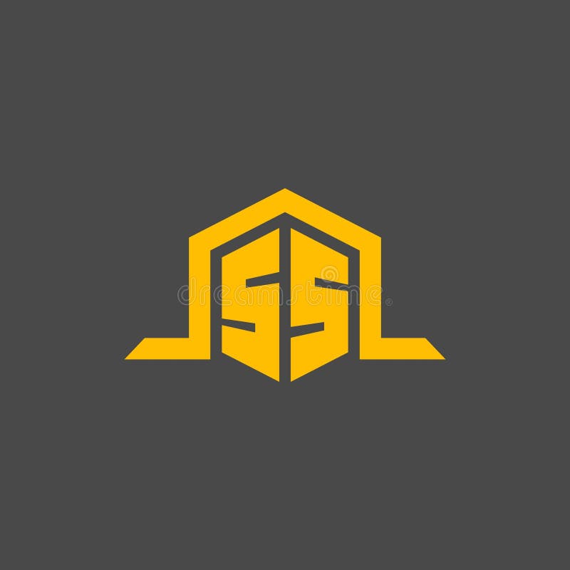 SS Monogram Initial Logo with Hexagon Style Design Stock Vector ...