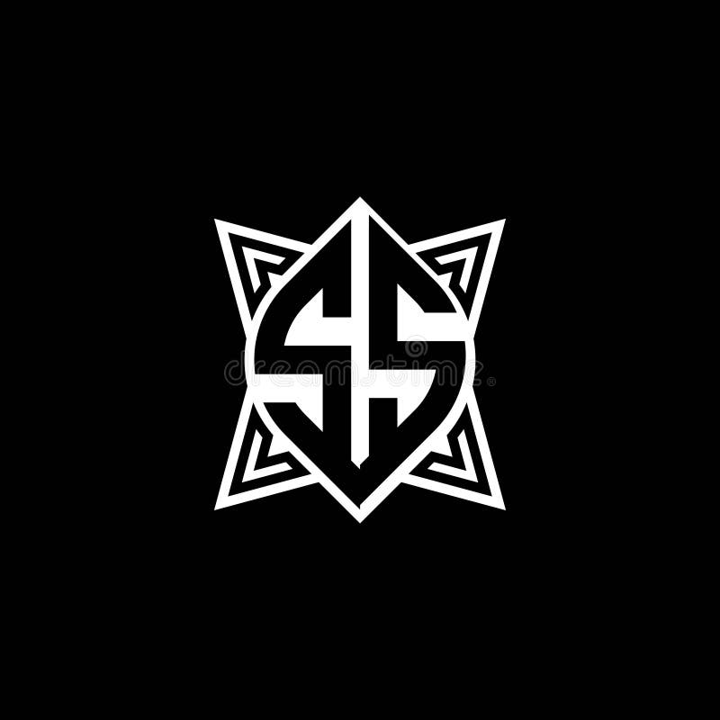 SS Monogram Letter Geometric Star Style Stock Vector - Illustration of ...