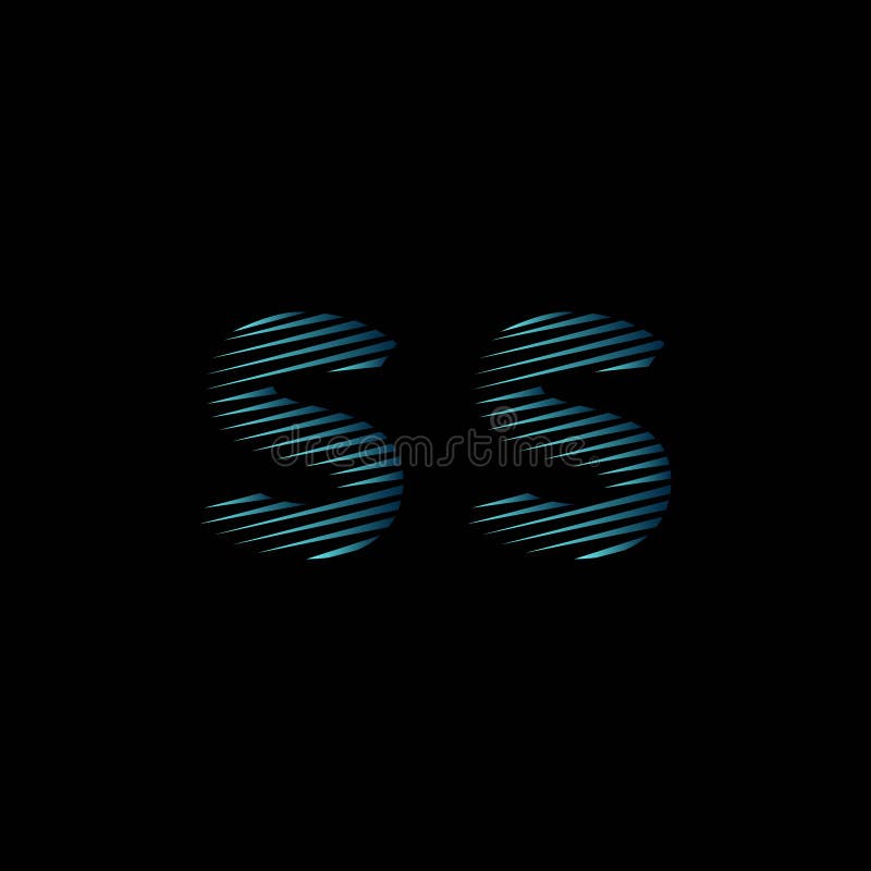 SS Monogram Lines Style Blue Light Vector Stock Vector - Illustration ...