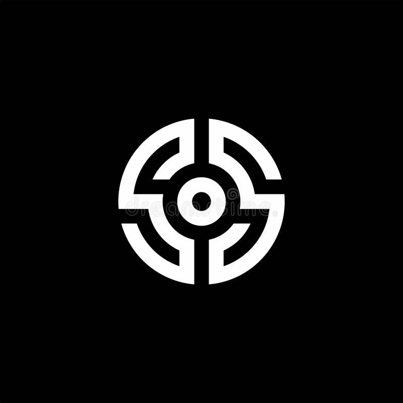 SS Monogram Logo with Abstract Circle Style and Dot in the Middle Stock ...
