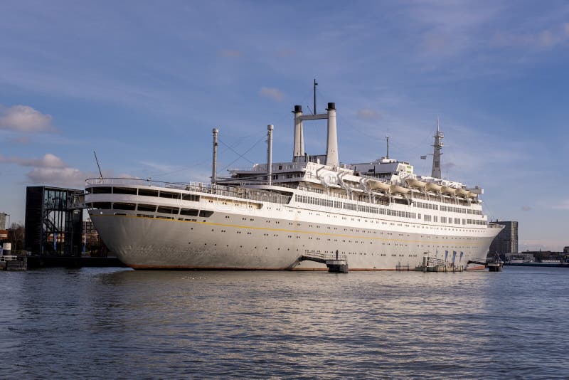 SS Rotterdam Cruiseship in the Harbor of Rotterdam Stock Image - Image ...