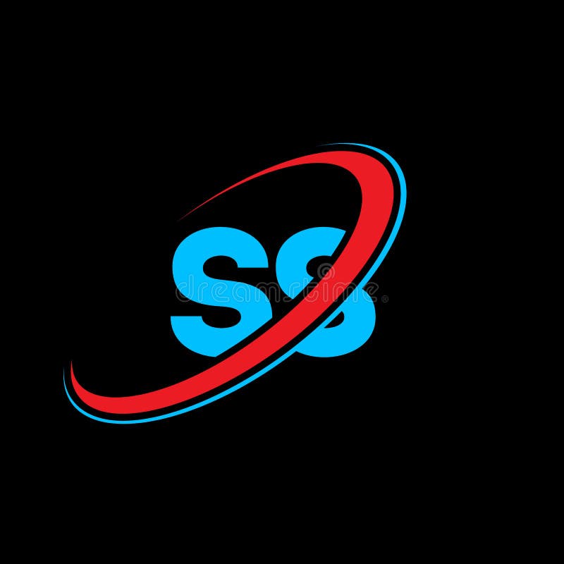 Ss S S Letter Logo Design Initial Letter Ss Linked Circle Uppercase Monogram Logo Red And Blue