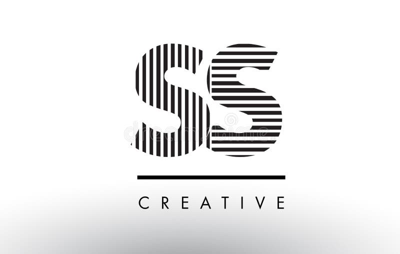 SS S S Black and White Lines Letter Logo Design. Stock Vector ...