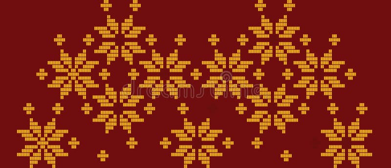 Traditional "Songket" Textile Pattern Featuring Intricate Geometric and ...