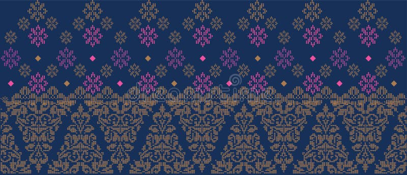 Traditional "Songket" Textile Pattern Featuring Intricate Geometric and ...