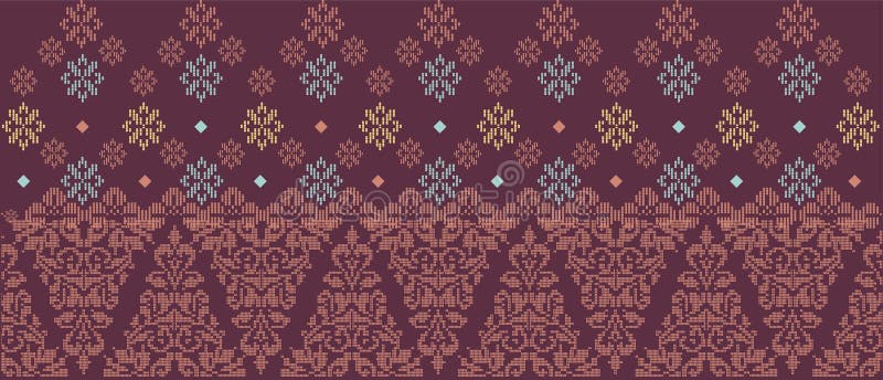 Traditional "Songket" Textile Pattern Featuring Intricate Geometric and ...