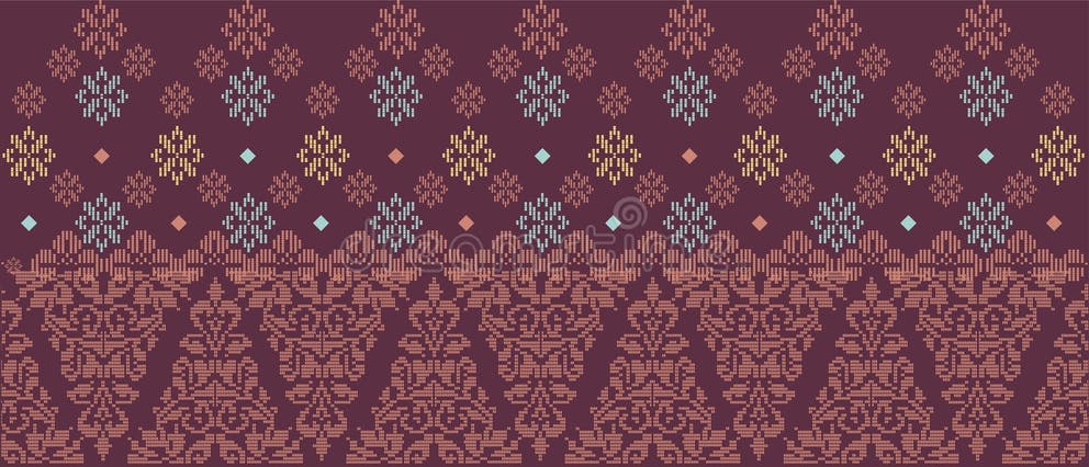 Traditional "Songket" Textile Pattern Featuring Intricate Geometric and ...