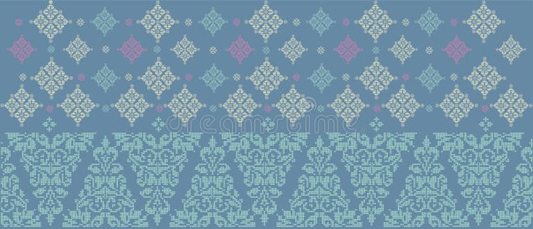 Traditional "Songket" Textile Pattern Featuring Intricate Geometric and ...