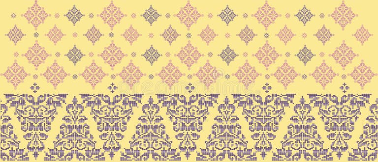 Traditional "Songket" Textile Pattern Featuring Intricate Geometric and ...
