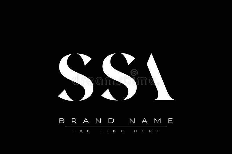 SSA Abstract Letter Logo Design Stock Vector - Illustration of font ...