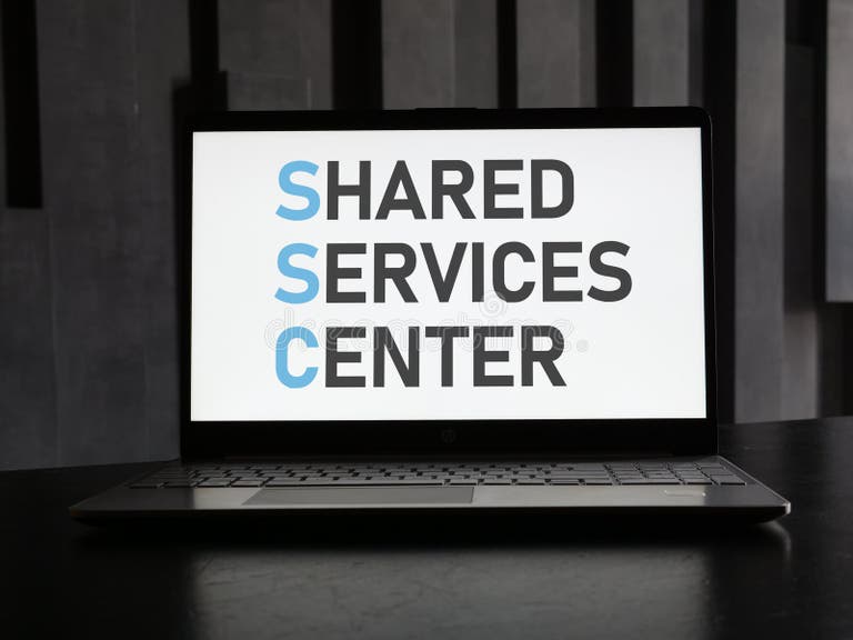 SSC Shared Services Center is Shown Using the Text on the Screen of Laptop Stock Image - Image ...
