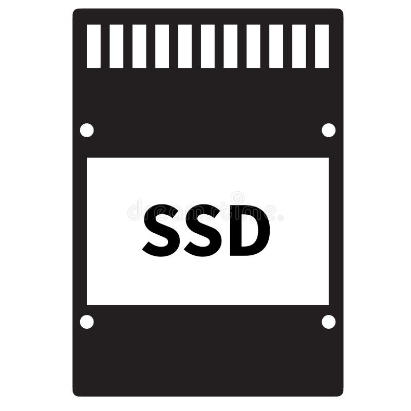 SSD Card Icon on White Background. Solid State Drive Sign. Storage Disk ...