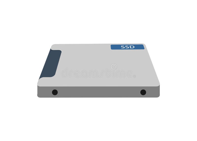 SSD Card. Solid State Drive. Simple Flat Illustration in Perspective ...