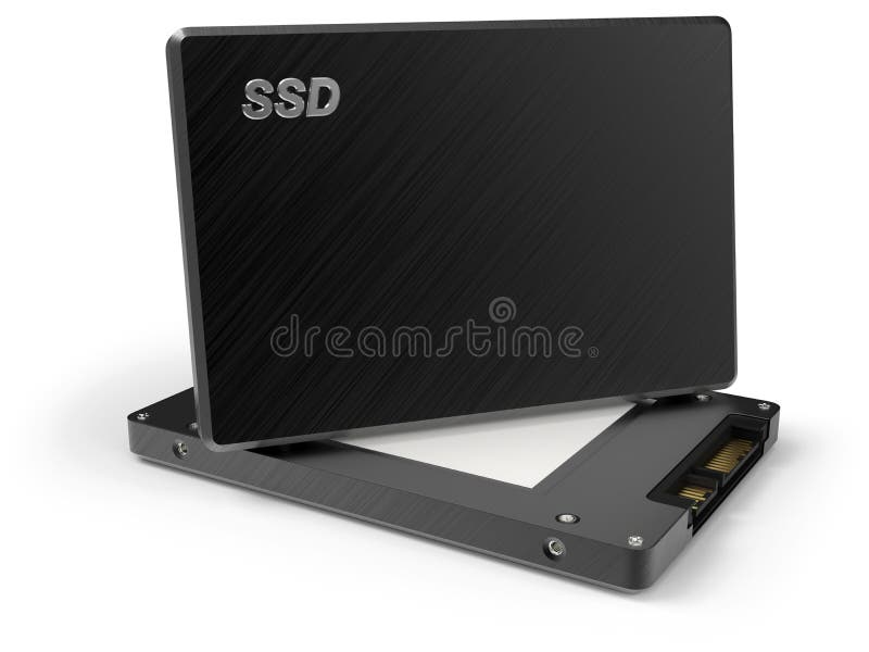 SSD Disk Isolated on White Background Stock Illustration - Illustration ...