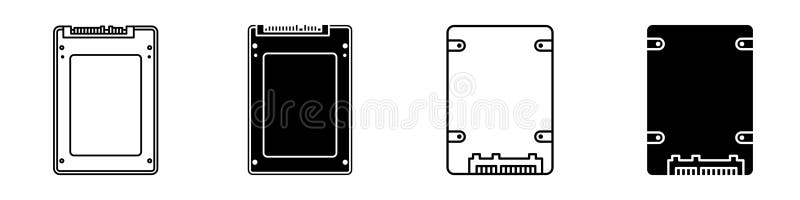 SSD drive icon vector stock vector. Illustration of hand - 347973921