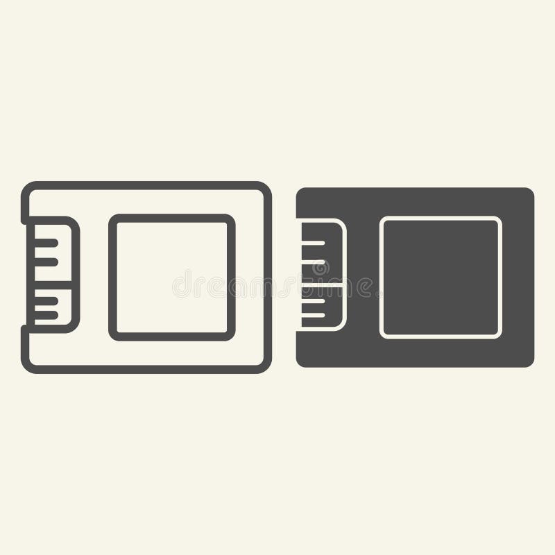 SSD Drive Line and Glyph Icon. Storage Vector Illustration Isolated on ...
