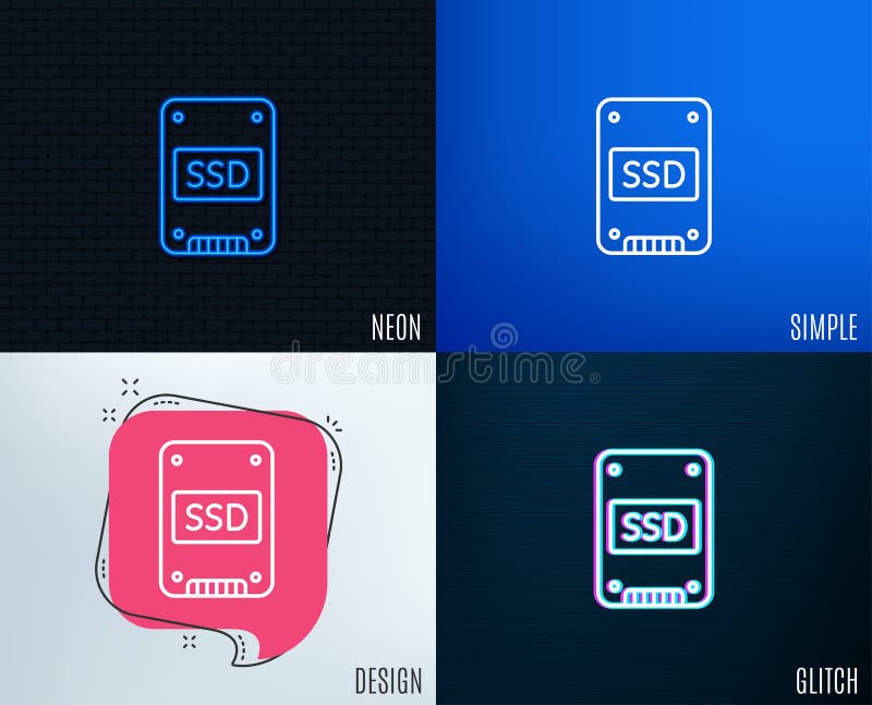 SSD Icon. Solid-state Drive Sign. Vector Stock Vector - Illustration of ...