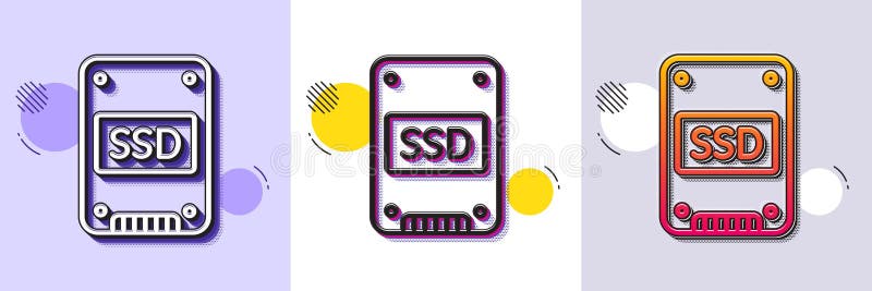 SSD Icon. Solid-state Drive Sign. Halftone Dotted Pattern. Vector Stock ...