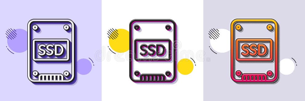 SSD Icon. Solid-state Drive Sign. Halftone Dotted Pattern. Vector Stock ...