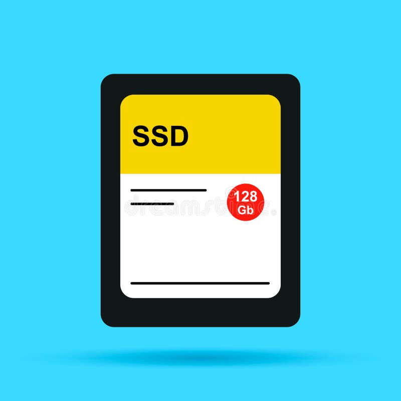 SSD, Storage Disk Vector Icon Stock Vector - Illustration of storage ...