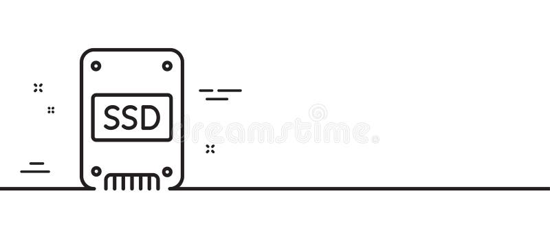 SSD Icon. Solid-state Drive Sign. Minimal Line Pattern Banner. Vector ...