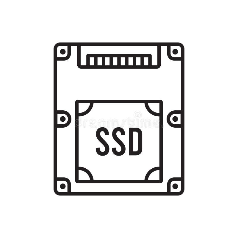 Ssd icon vector stock vector. Illustration of disk, element - 312857901