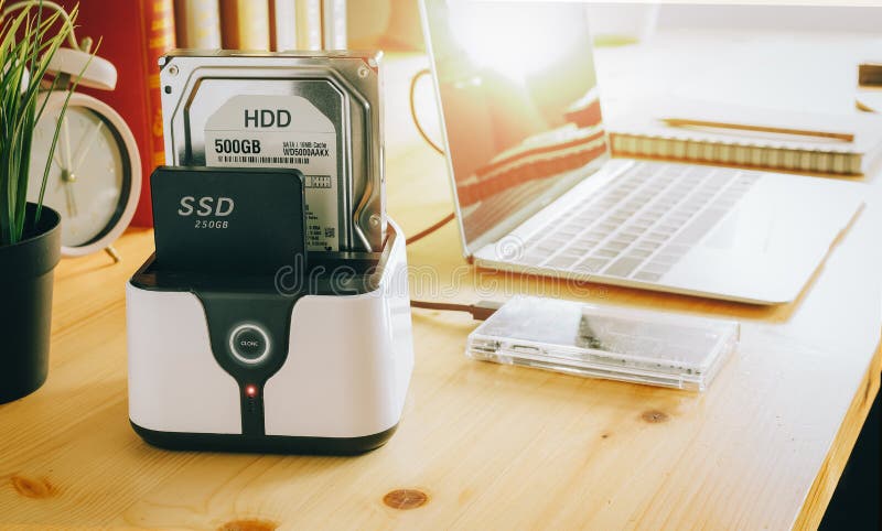 SSD and Laptop,solid State Drive with Sata 6 Gb Connection Stock Photo ...