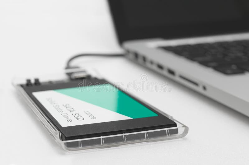 SSD and Laptop,solid State Drive with Sata 6 Gb Connection Stock Image ...