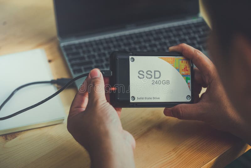SSD and Laptop,solid State Drive with Sata 6 Gb Connection Editorial ...