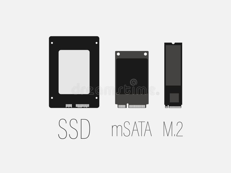 Ssd MSATA, M2, SSD Icon. Vector Illustration, Flat Design Stock ...