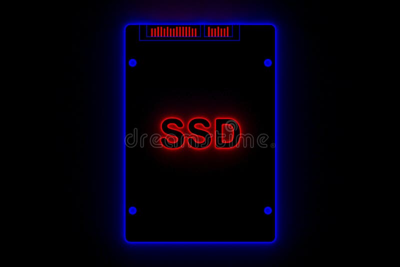 SSD neon stock illustration. Illustration of state, storage - 67398876