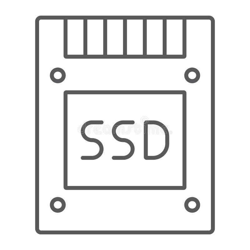 SSD Thin Line Icon, Electronic and Device Stock Vector - Illustration ... SSD Thin Line Icon, Electronic and Device Stock Vector - Illustration ...
