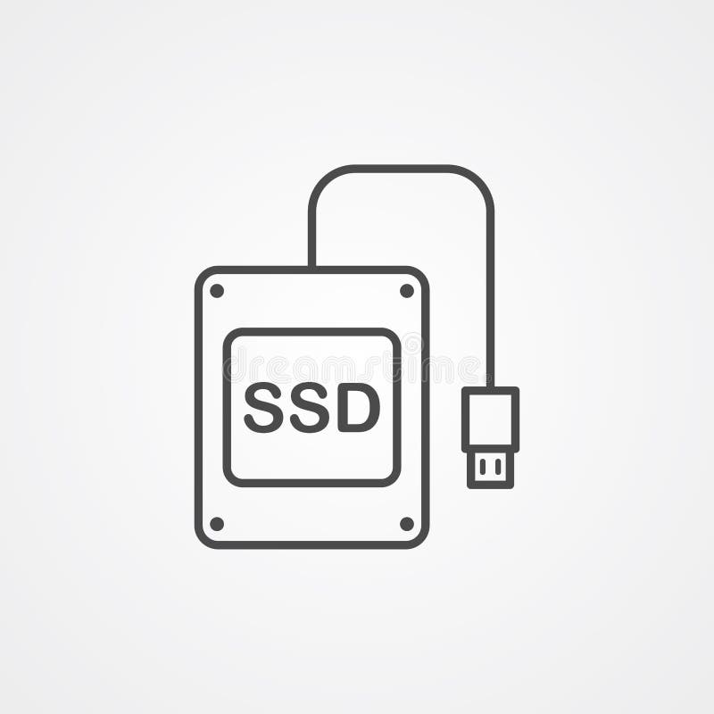 SSD Vector Icon Sign Symbol Stock Vector - Illustration of backup ...