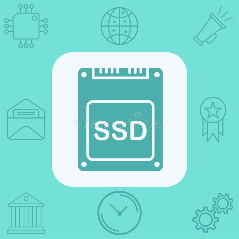 SSD Vector Icon Sign Symbol Stock Illustration - Illustration of ...
