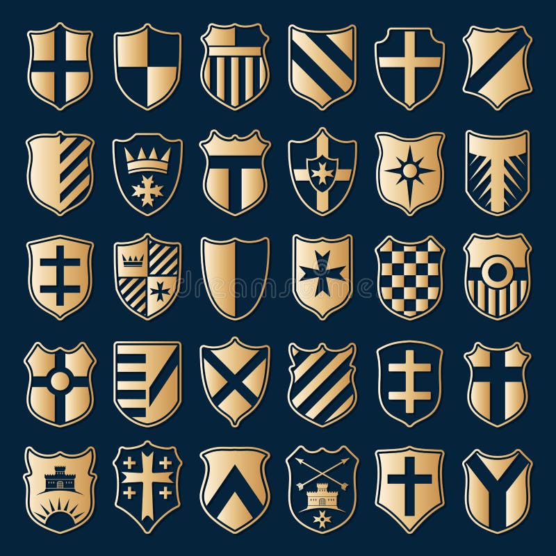 Ornate Heraldic Shields Stock Vector Illustration Of Medieval 6830698