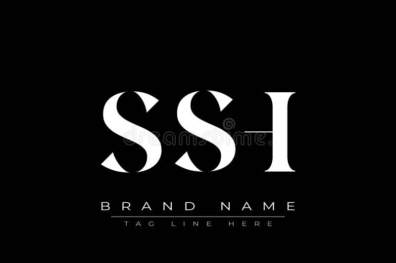 SSH Abstract Letter Logo Design Stock Vector - Illustration of line ...