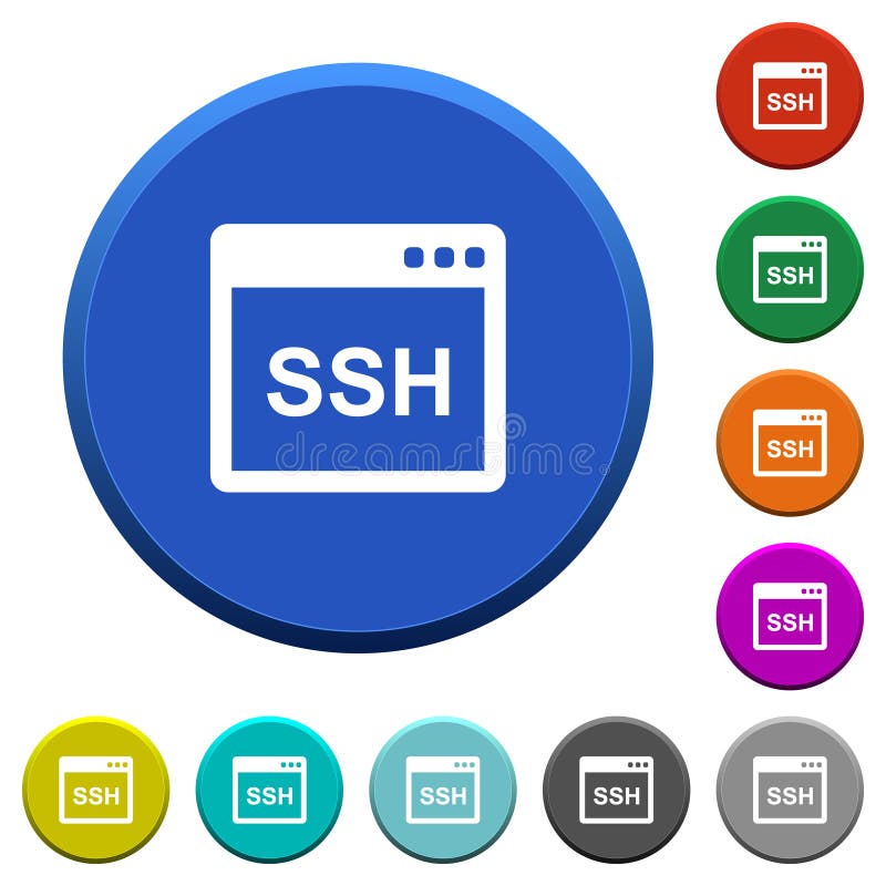 SSH Client Application Beveled Buttons Stock Vector - Illustration of ...