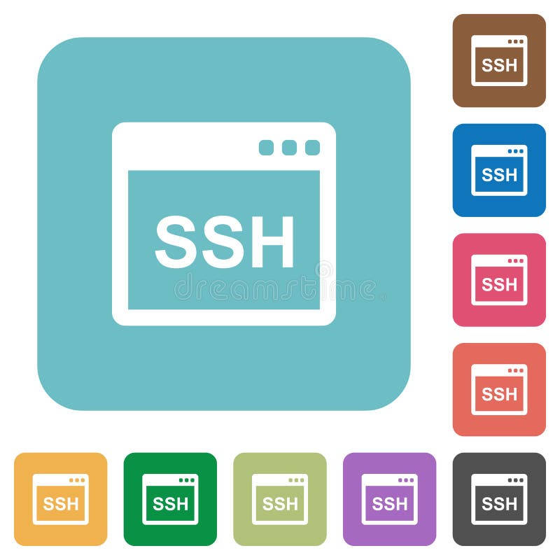SSH Client Application Rounded Square Flat Icons Stock Vector ...