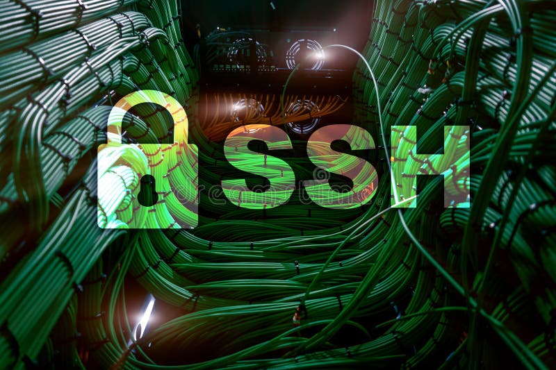 SSH - Secure Shell Network Internet Connection. Server Room on ...
