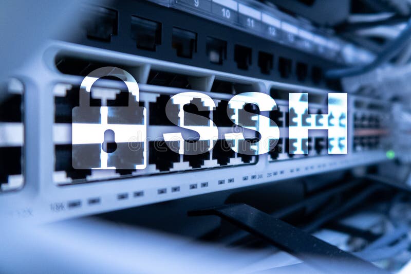 Ssh Secure Shell Protocol And Software Data Protection Internet And Telecommunication Concept 9468
