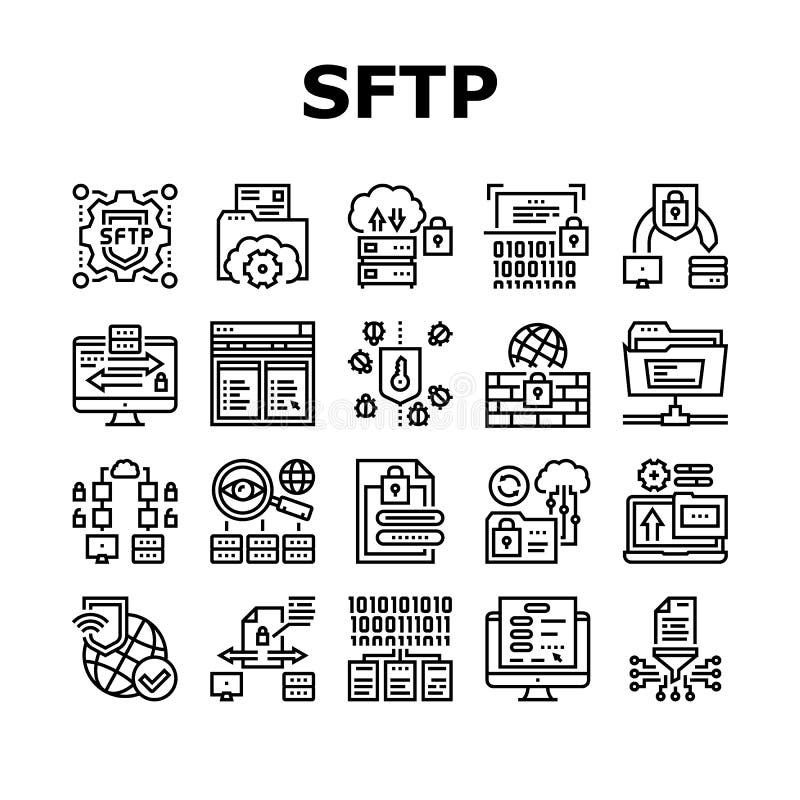 Sftp Folder Glyph Icon Vector Illustration Sign Stock Illustration ...