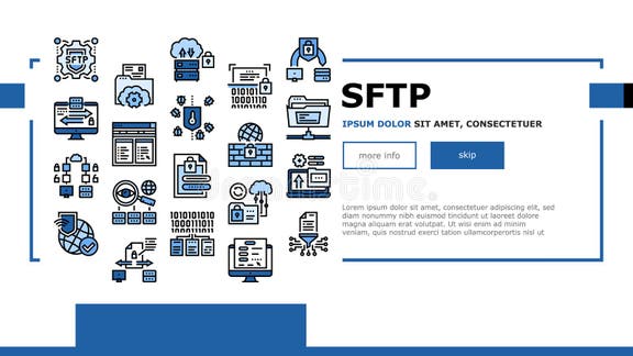 Ssh, Sftp File Transfer Protocol Landing Header Vector Stock Vector ...