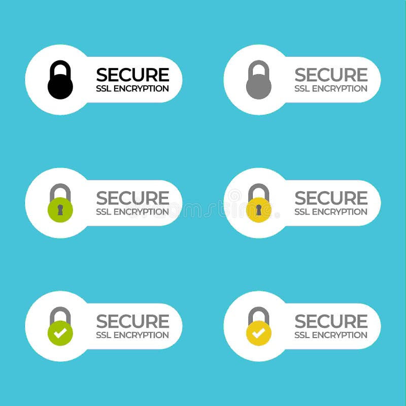 Ssl Certificate Bar/ Button/ Tag with Lock Stock Vector - Illustration ...