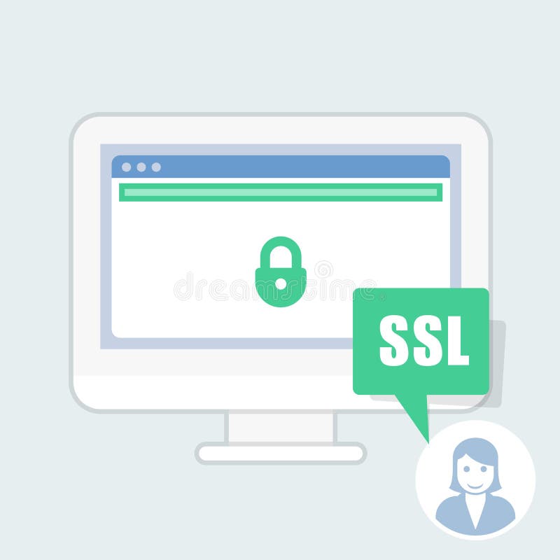 Ssl Certificate Notice - Green Address Bar Website Stock Vector ...