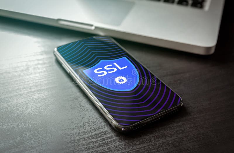 SSL Certificate - Secure Sockets Layer Icon Concept on Smartphone ...