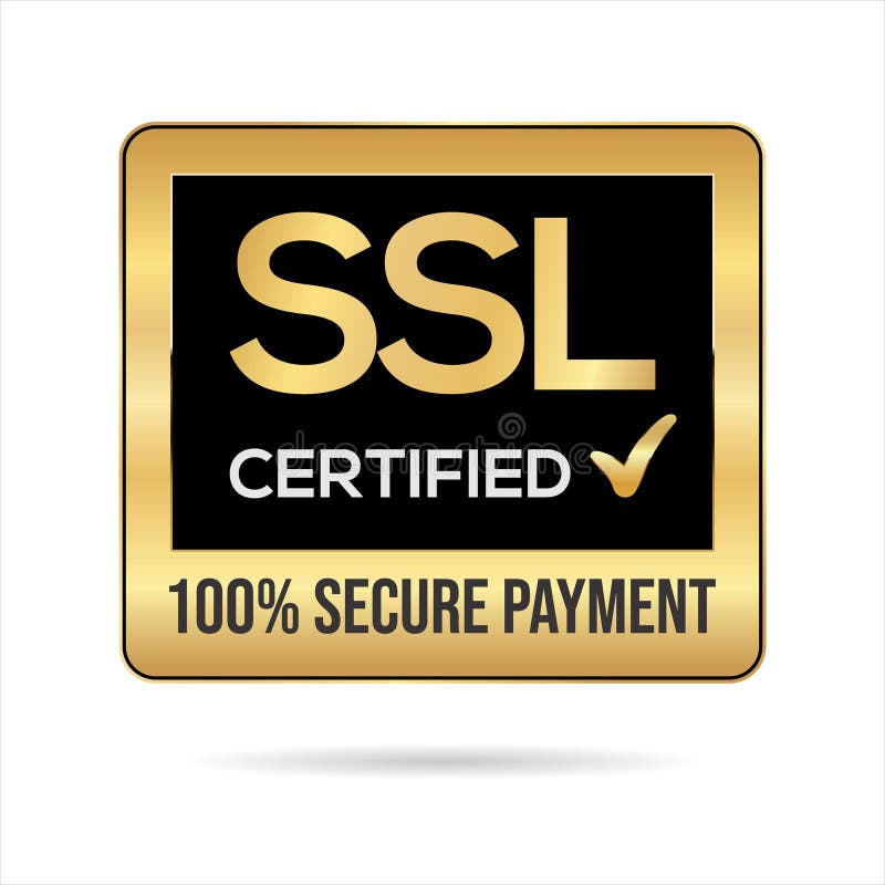 SSL Certified Gold and Black Label Vector Illustration Stock Vector ...