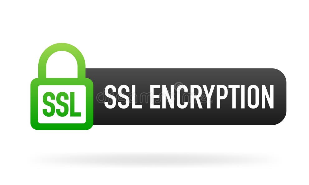 SSL Encryption Label. Secure Banner. Vector Illustration. Stock Vector ...