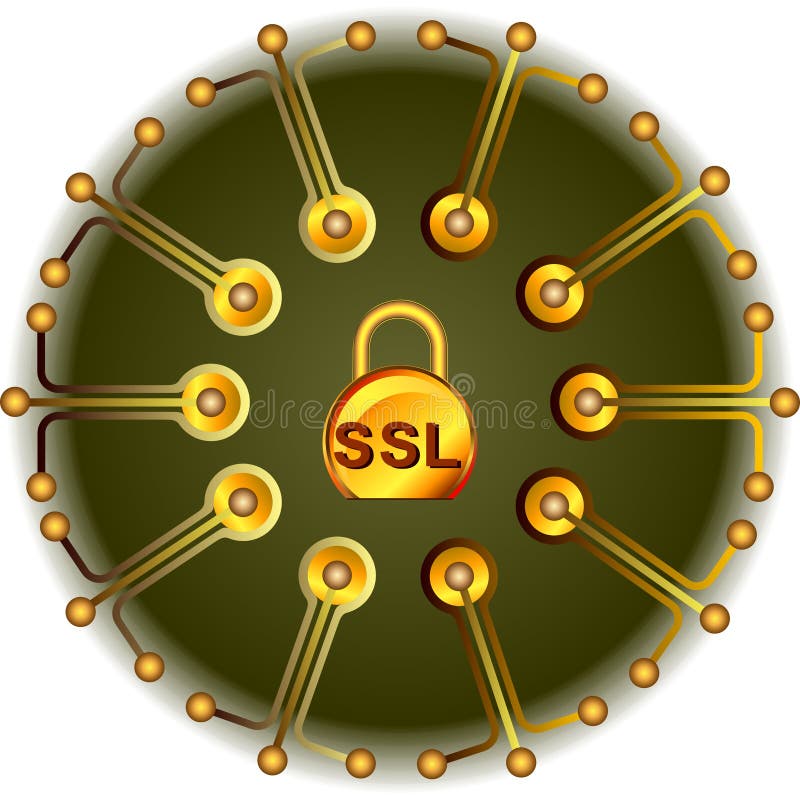 SSL - gold Security stock illustration. Illustration of client - 24292976